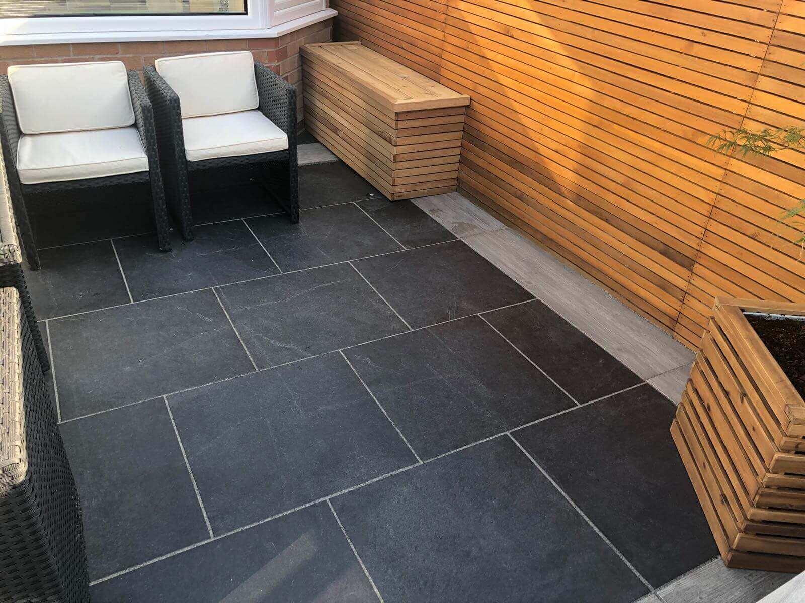 Low maintenance Gardens Paving by Abel Landscapes Liverpool